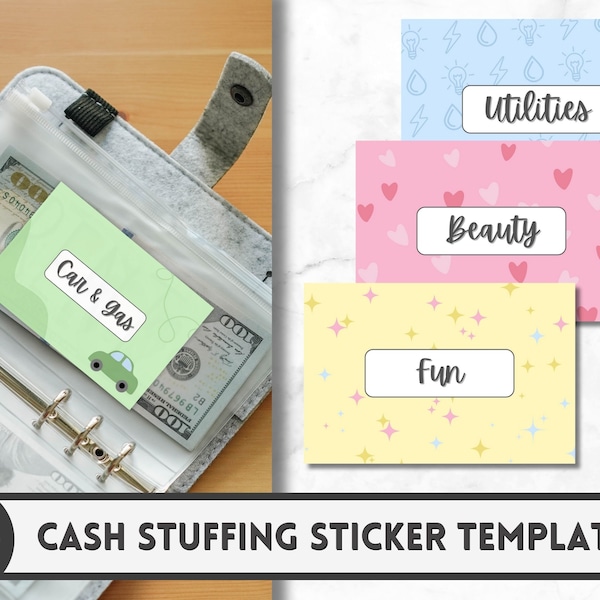 Cash Stuffing Stickers Template - Etsy