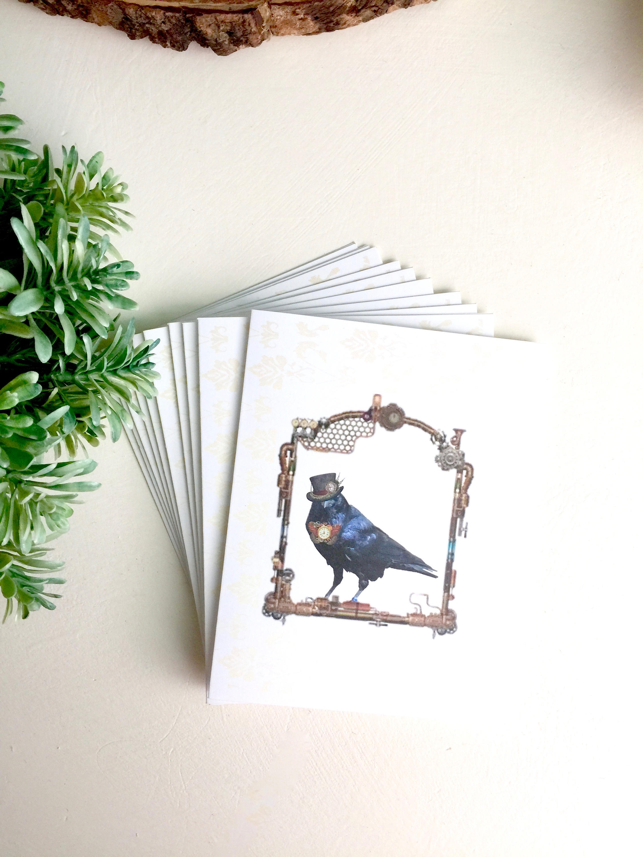 Steampunk Raven Handmade Notecards With Eco-friendly Envelopes - Etsy