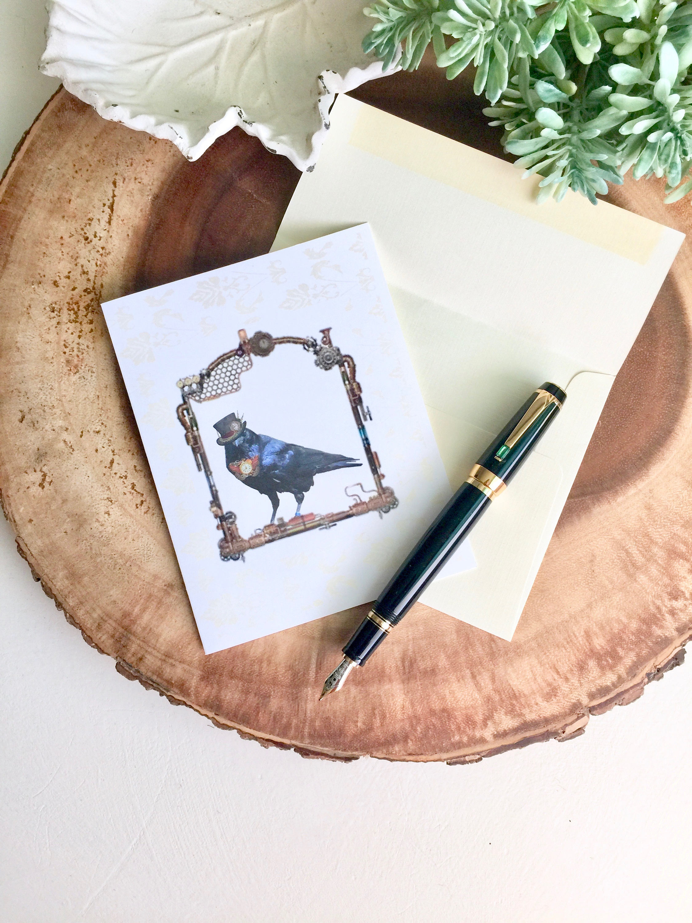 Steampunk Raven Handmade Notecards With Eco-friendly Envelopes - Etsy
