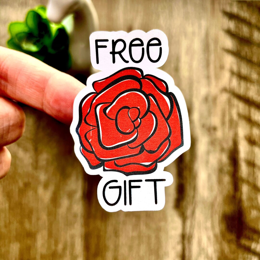 Free Gift Stickers Rose Stickers, Freebie Stickers, Small Business ...