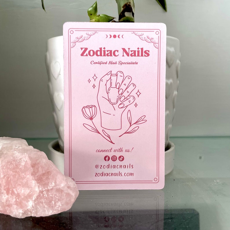 Nail Tech Boho Witchy Celestial Tarot Business Cards Insert - Etsy