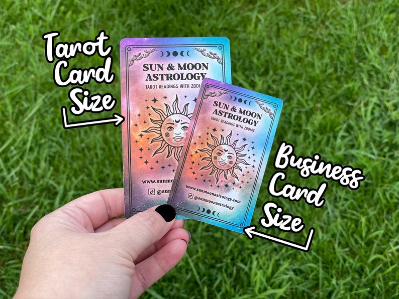 Tarot Style Business Cards, Gothic Spooky Design, Personalized Small ...