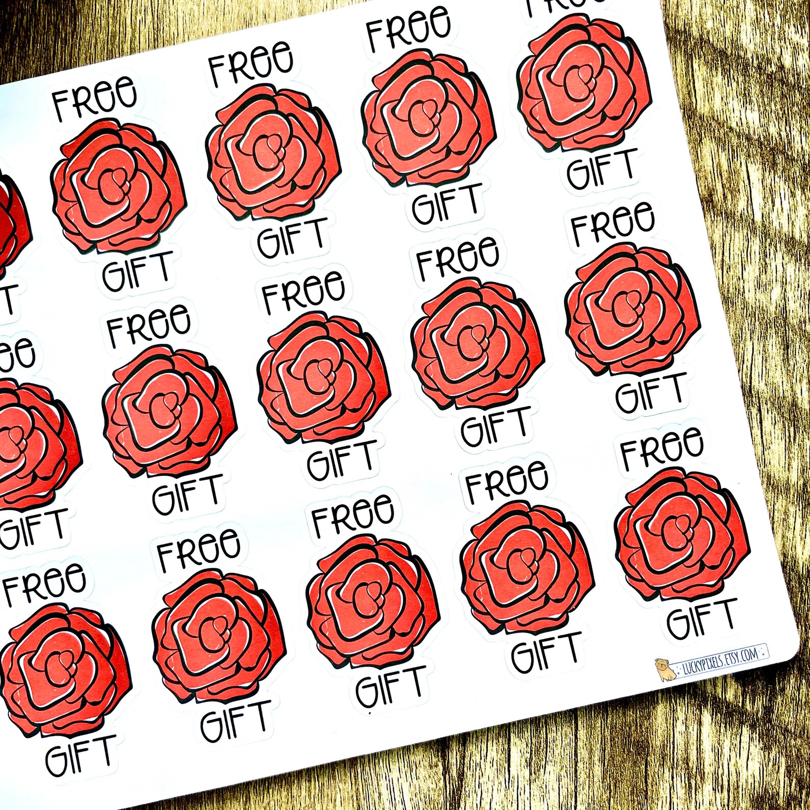 Free Gift Stickers Rose Stickers Freebie Stickers Small - Etsy
