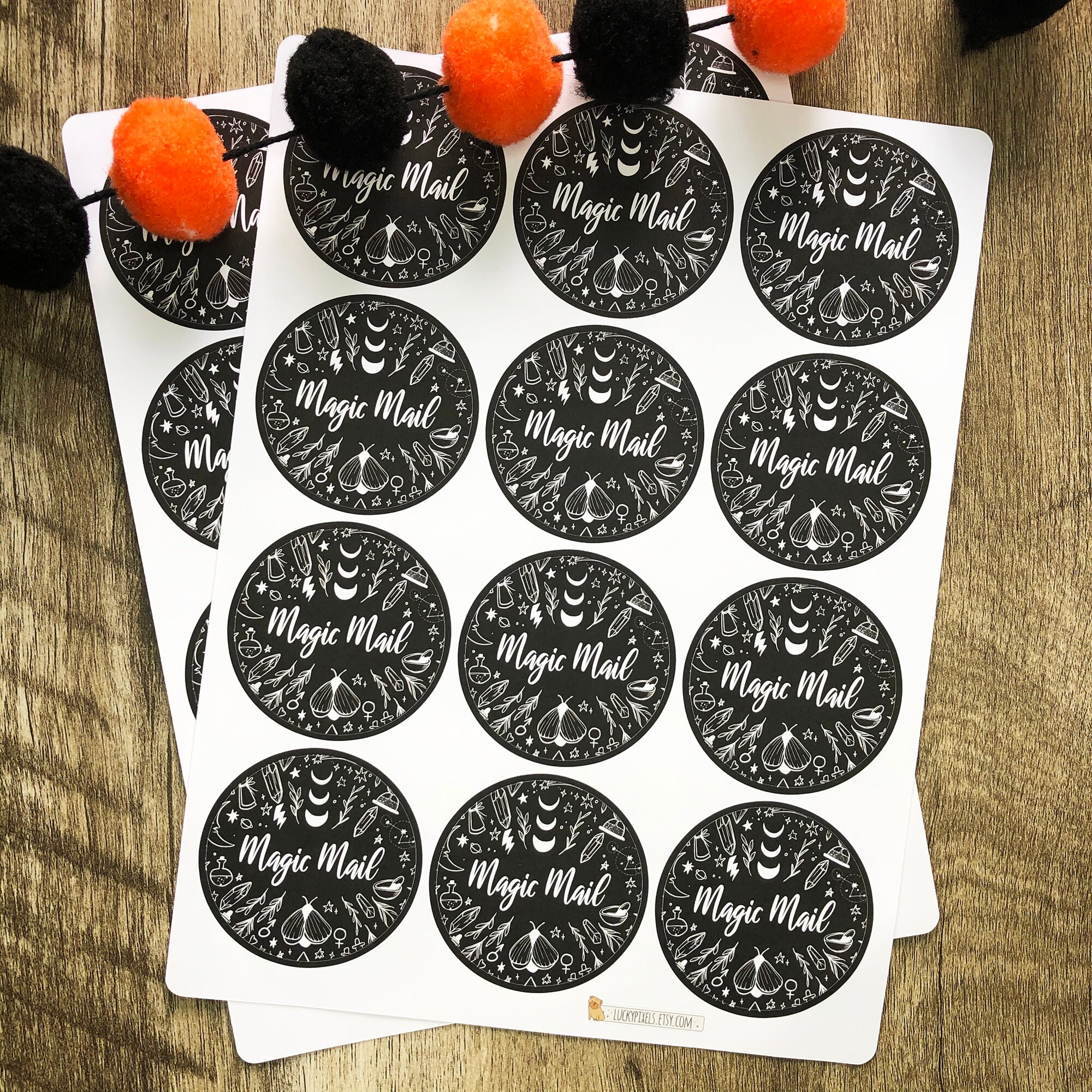 Magic Mail Wtichy Stickers Witch Stickers Magical Stickers - Etsy