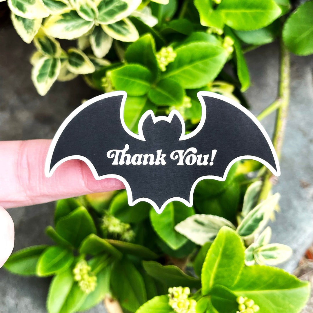 Bats Thank You Sticker Sheet for Packaging - Halloween, Spooky, Emo ...