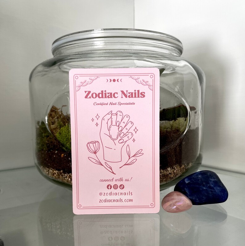 Nail Tech Boho Witchy Celestial Tarot Business Cards Insert - Etsy