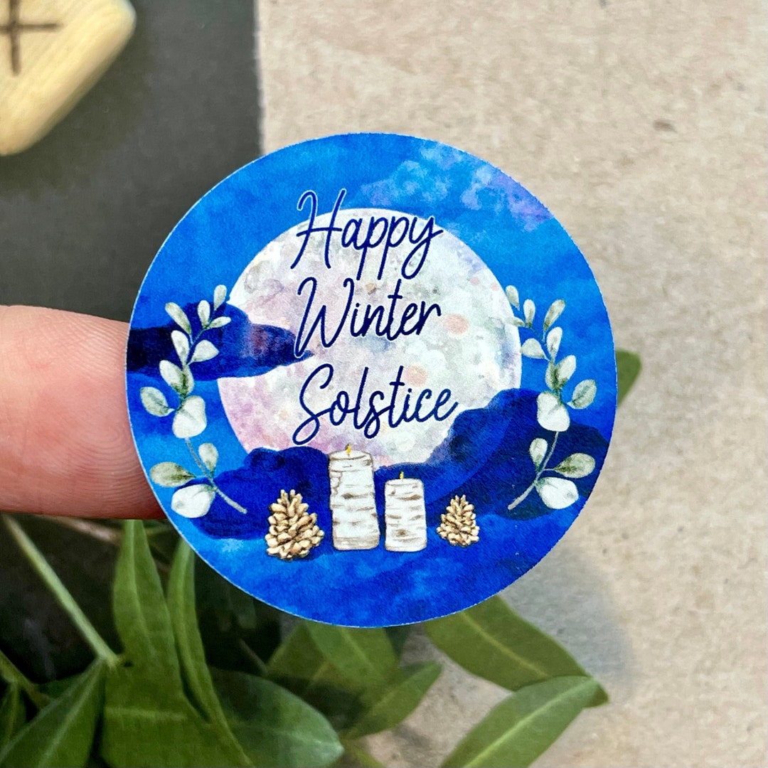 Happy Winter Solstice Sticker Sheet for Packaging, Wiccan, Yule, Witch ...
