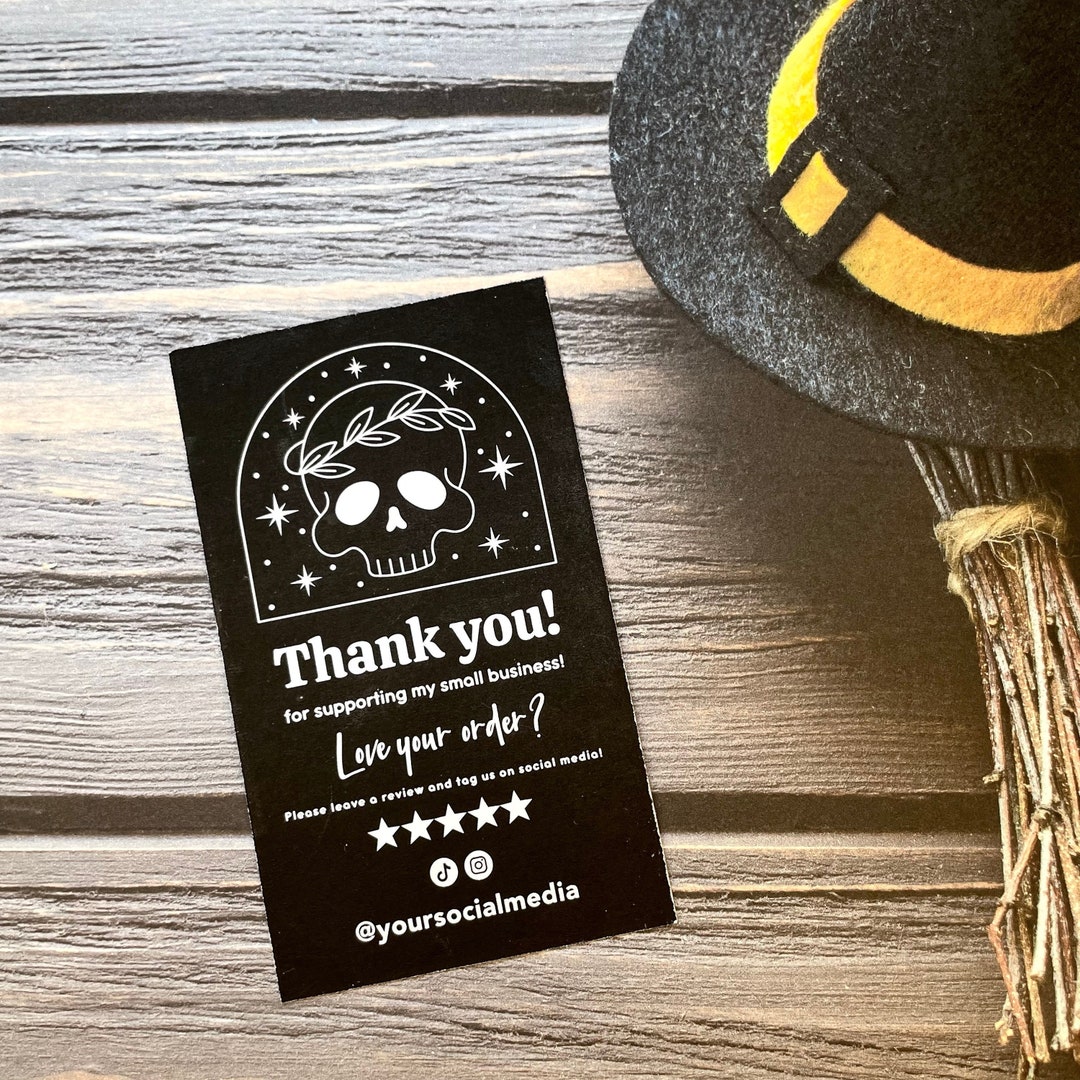 Skull Goth Stars Thank You Cards - Social Media Cards - Thank You Cards ...