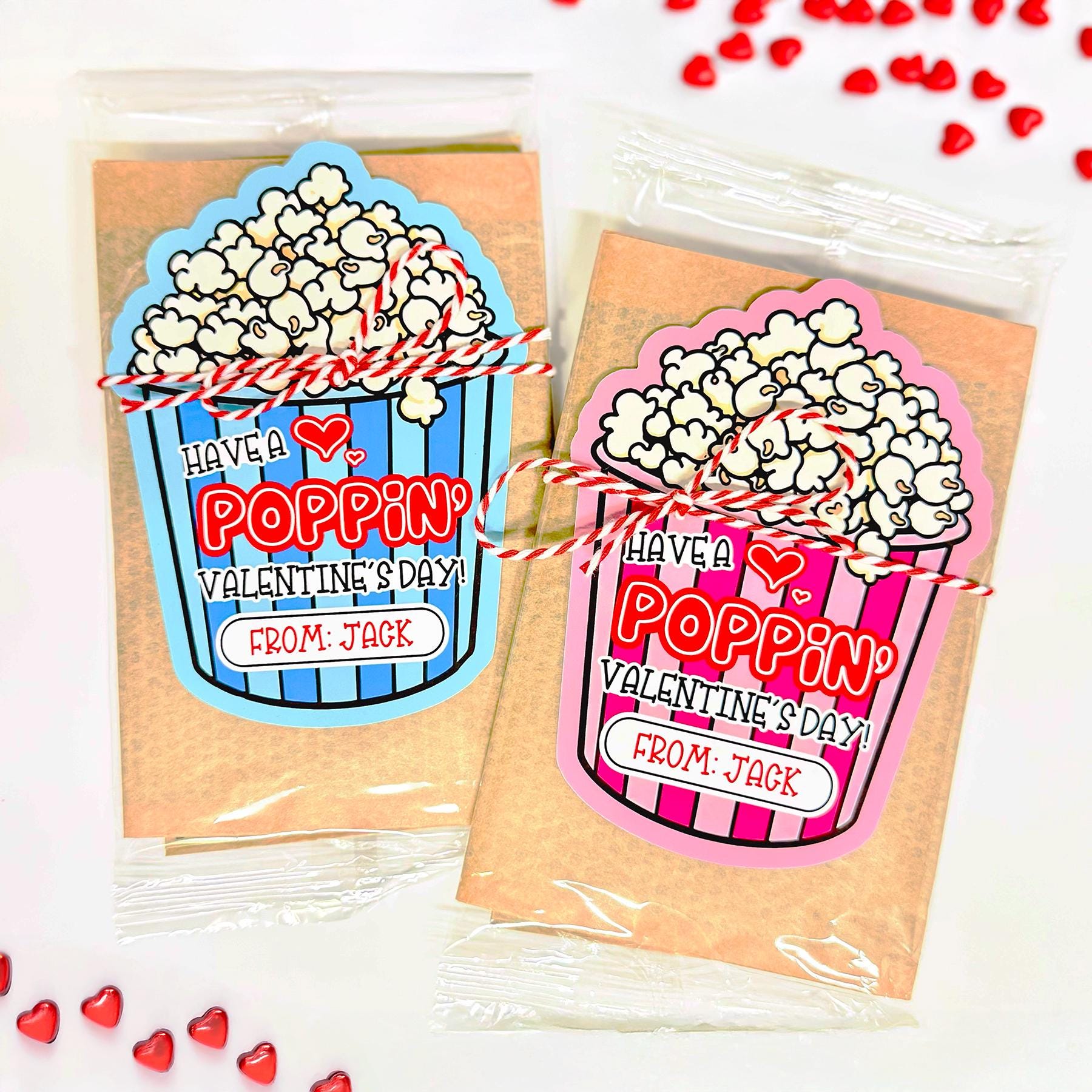 Have a Poppin’ Valentine’s Day Stickers | Popcorn Valentine Favors ...
