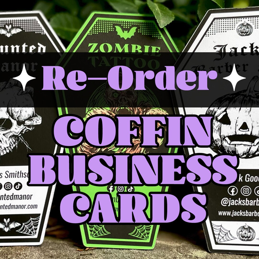 Re-order Your Custom Coffin Business Card - Etsy