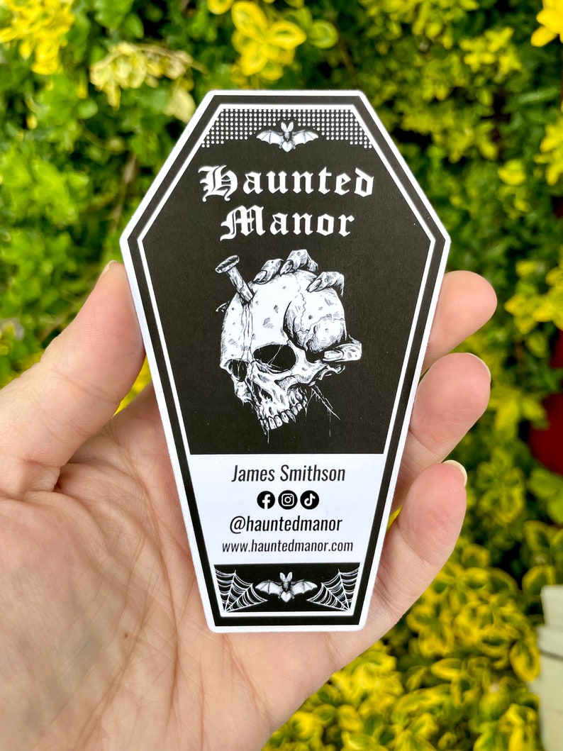 Coffin Shaped Business Card | 50 Cards | Gothic Haunted Skull | Horror ...