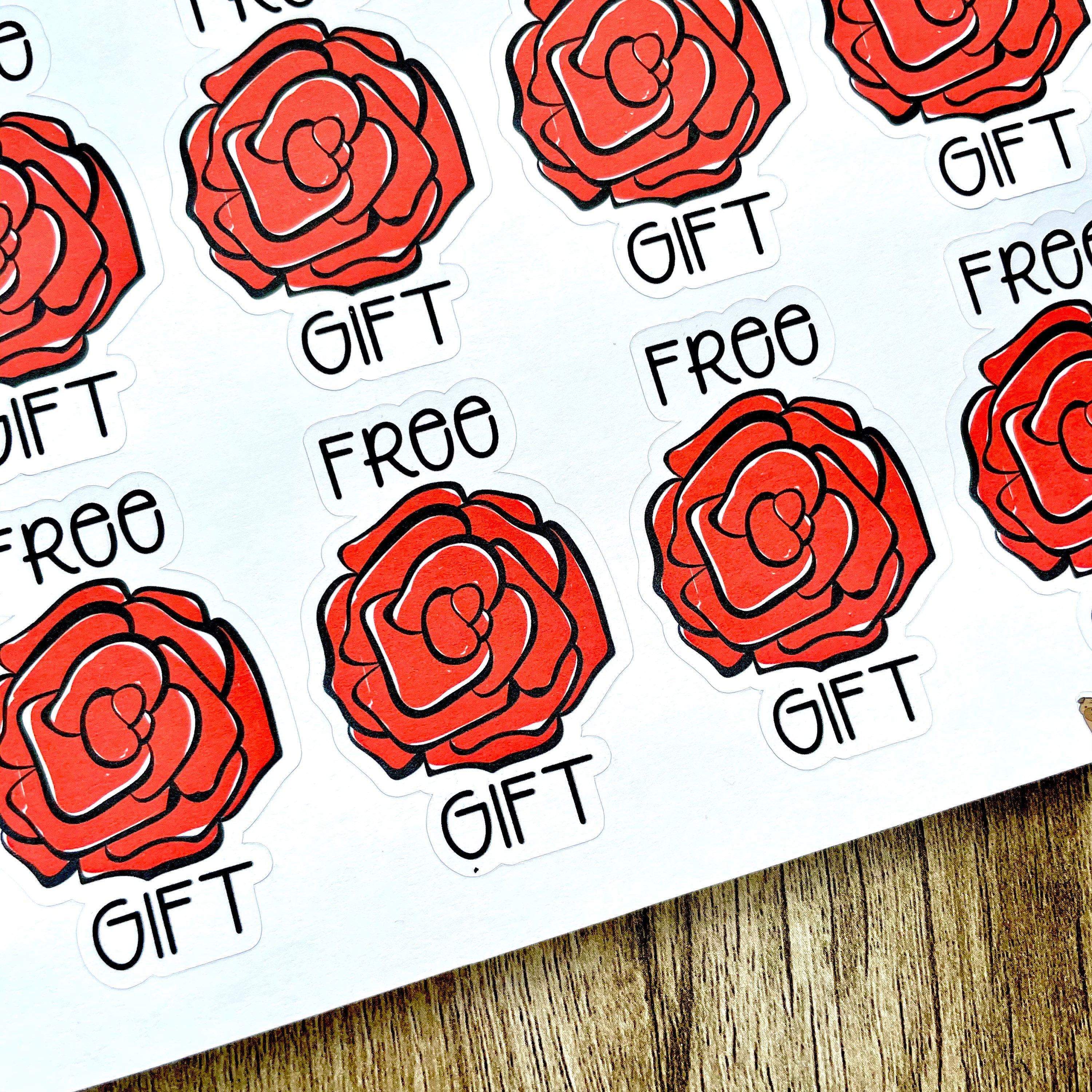 Free Gift Stickers Rose Stickers Freebie Stickers Small - Etsy