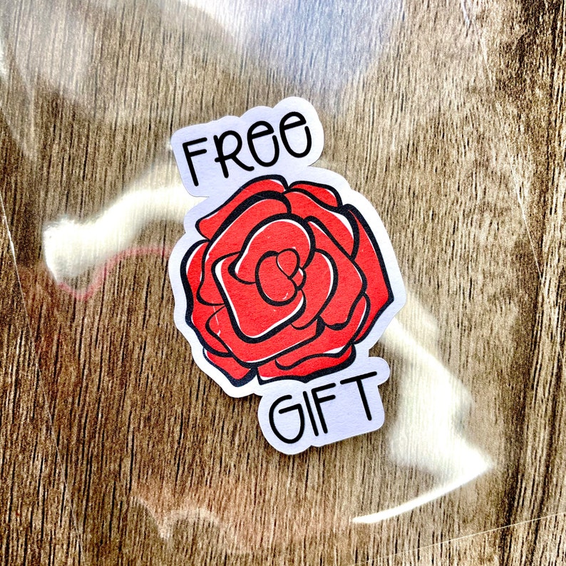 Free Gift Stickers Rose Stickers Freebie Stickers Small - Etsy