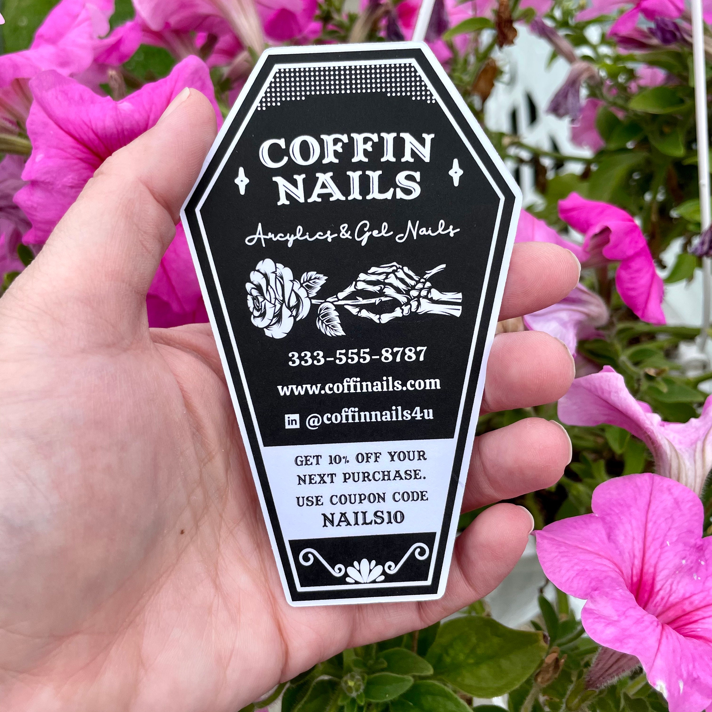 Coffin Gothic Business Cards Nails Hair Tattoo - Etsy UK