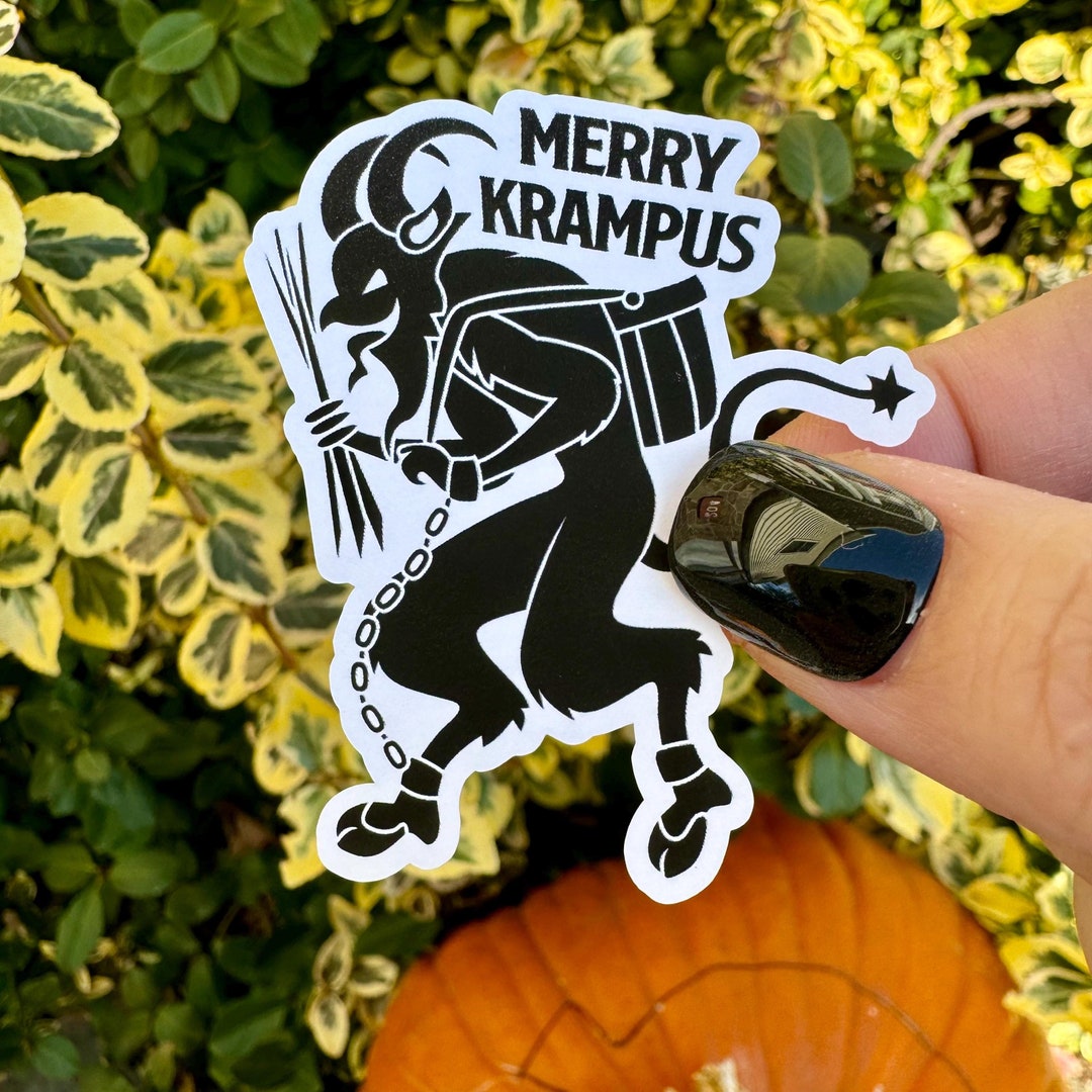 Merry Krampus Sticker Sheet for Packaging - Witch, Yuletide, Festive ...