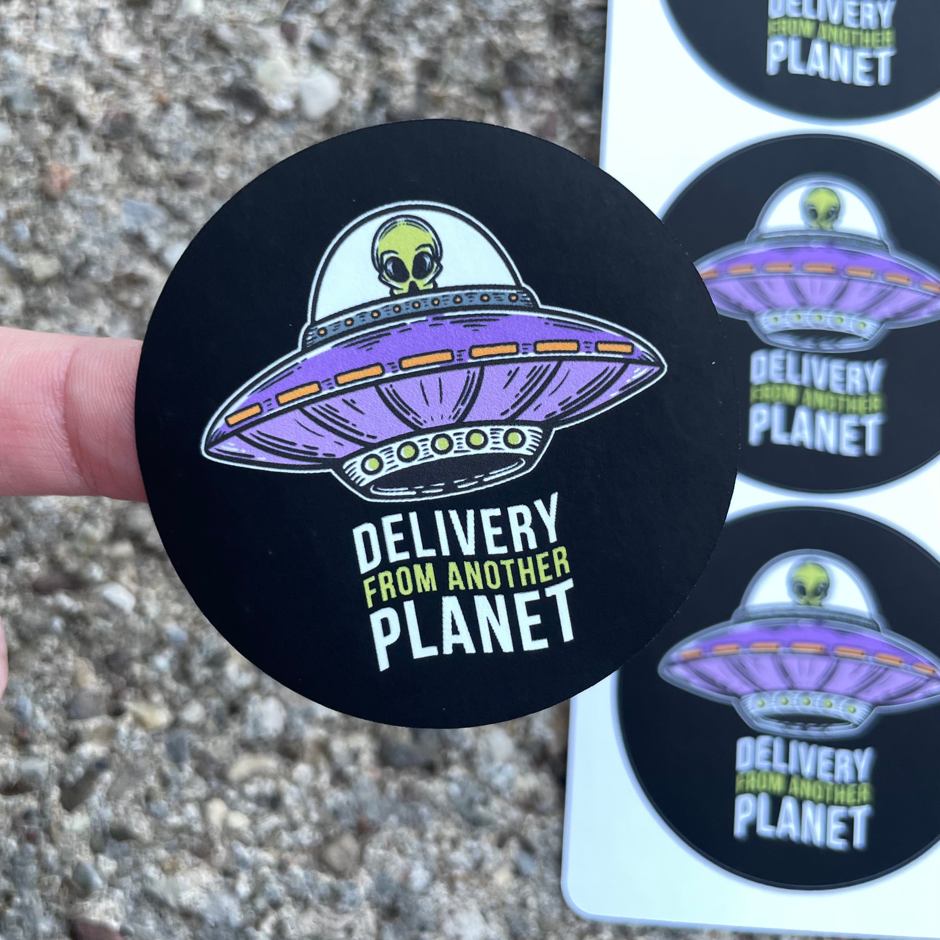 UFO ALIEN Delivery From Another Planet Mailing Stickers Sheet - Etsy