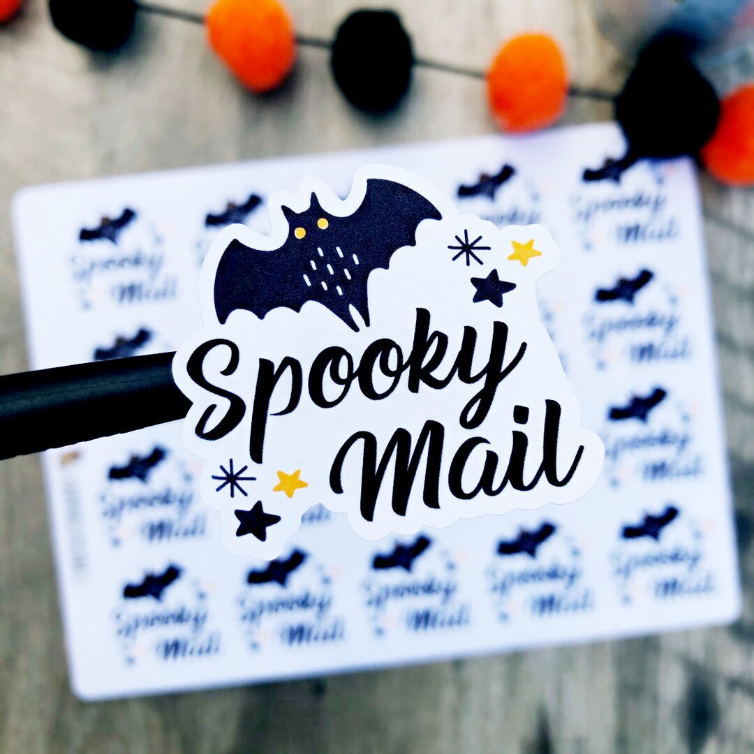 Spooky Mail Sticker Sheet for Packaging, Bat, Halloween, Witchy, Goth ...