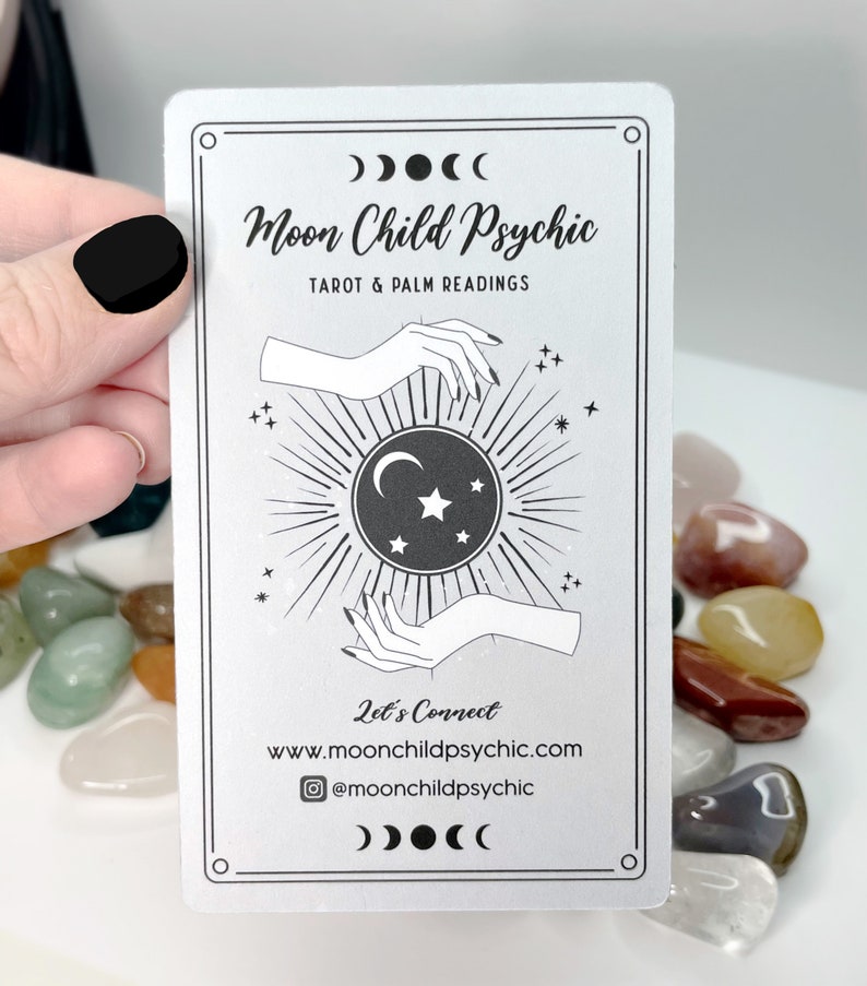 Tarot Style Business Cards, Gothic Spooky Design, Personalized Small ...