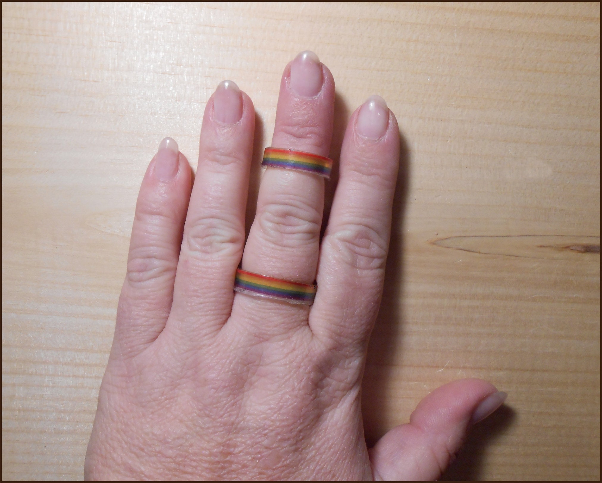 Pride Flag Rings in Resin Semi Transparent - Etsy