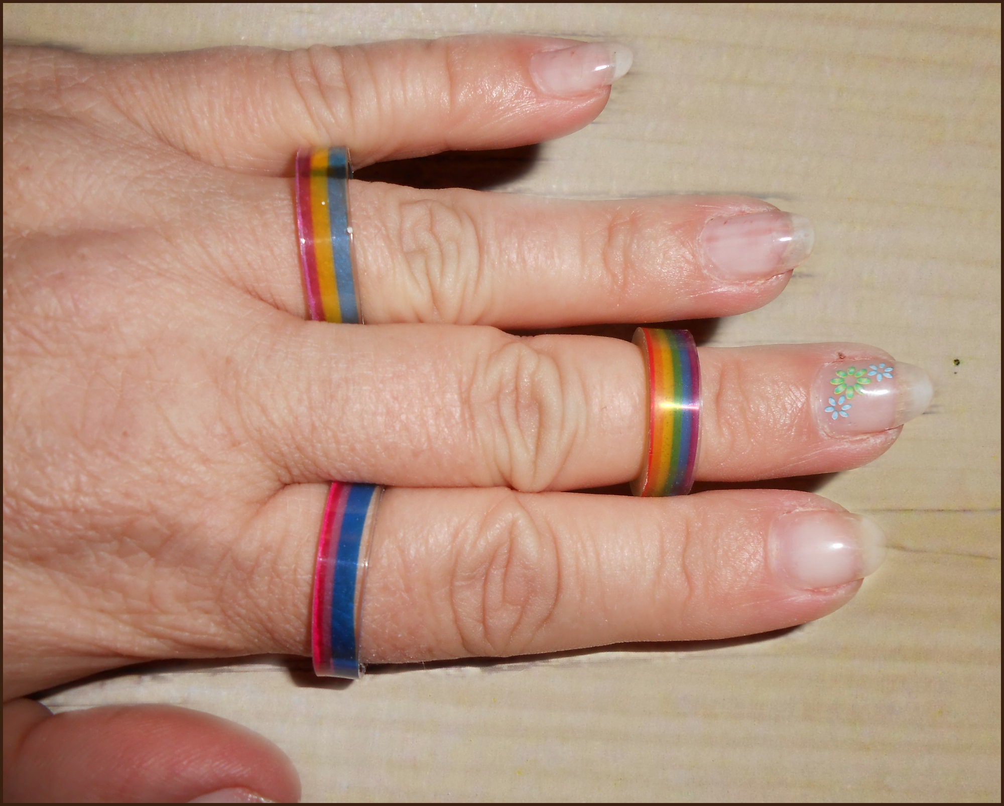 Pride Flag Rings in Resin Semi Transparent - Etsy