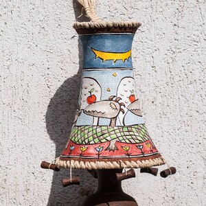 Handmade Pulp Clay Pottery Lamp: Rustic "fairy-tale Characters" Decor ...