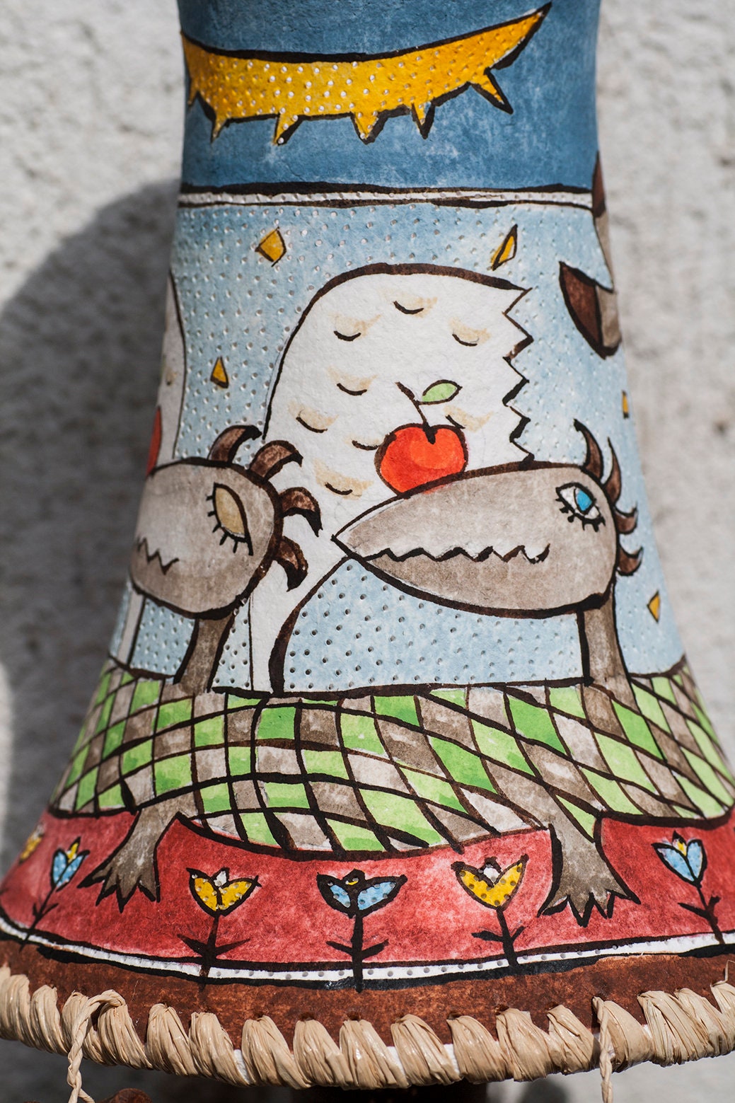 Handmade Pulp Clay Pottery Lamp: Rustic "fairy-tale Characters" Decor ...