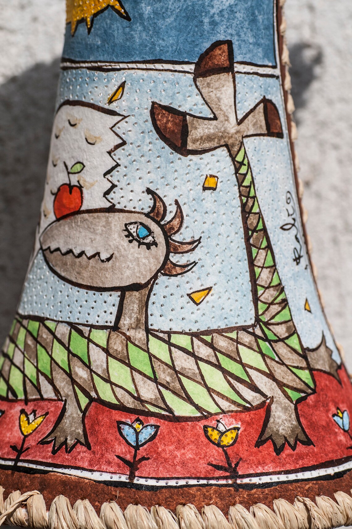 Handmade Pulp Clay Pottery Lamp: Rustic "fairy-tale Characters" Decor ...