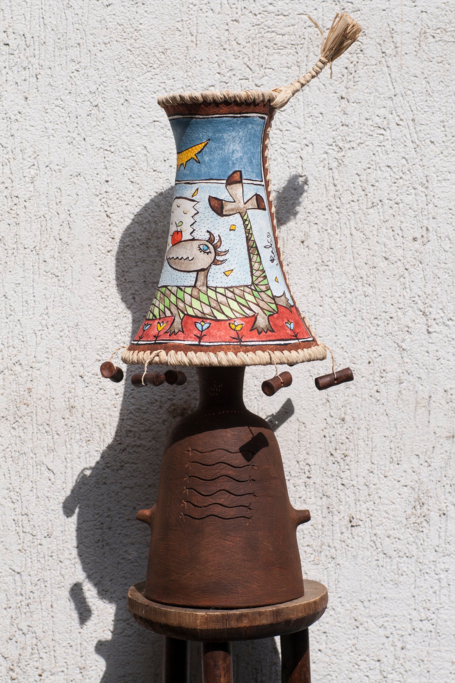 Handmade Pulp Clay Pottery Lamp: Rustic "fairy-tale Characters" Decor ...