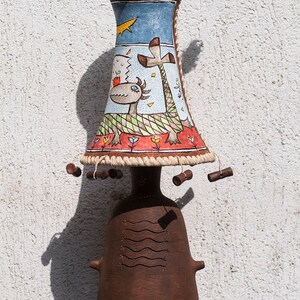Handmade Pulp Clay Pottery Lamp: Rustic "fairy-tale Characters" Decor ...