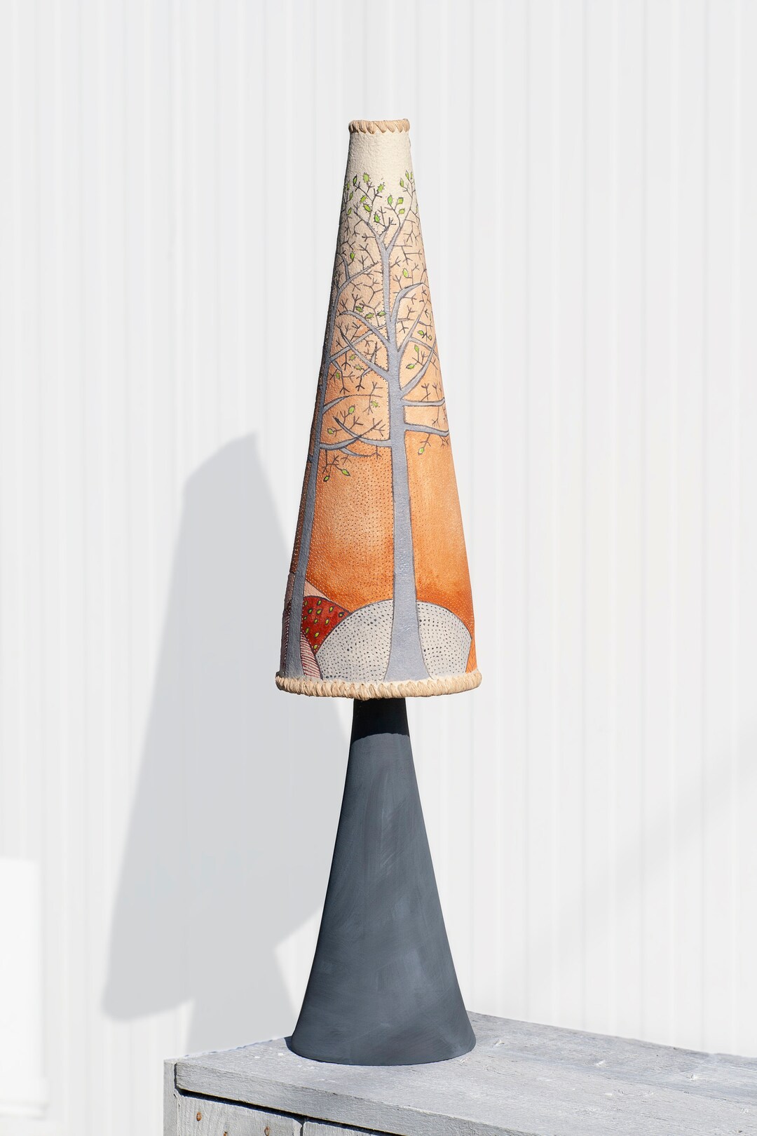Handmade Pulp & Clay Pottery Lamp: Rustic Abstract Decor - Etsy