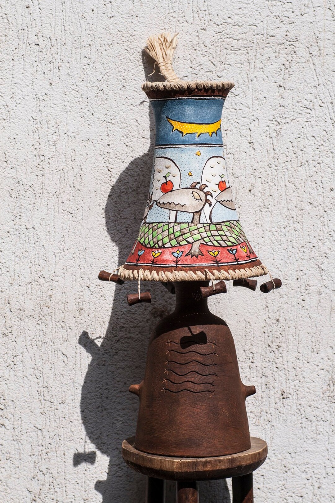 Handmade Pulp Clay Pottery Lamp: Rustic "fairy-tale Characters" Decor ...
