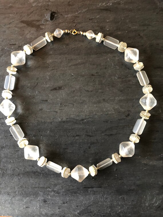 Vintage retro frosted lucite - Gem