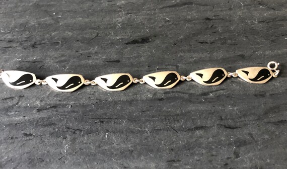 Vintage Danish Meka Sterling Silver Whale Link Bracel… - Gem