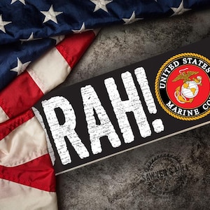 Rustic USMC Oorah Wooden Plaque - Marine Corps Wall Decor - Patriotic Military Gift for Veterans ...