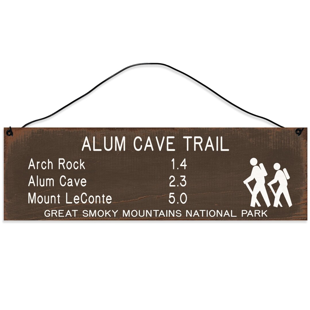 Alum Cave | Trail Marker | Hiking Décor | Handmade | Wood Sign | Wire ...