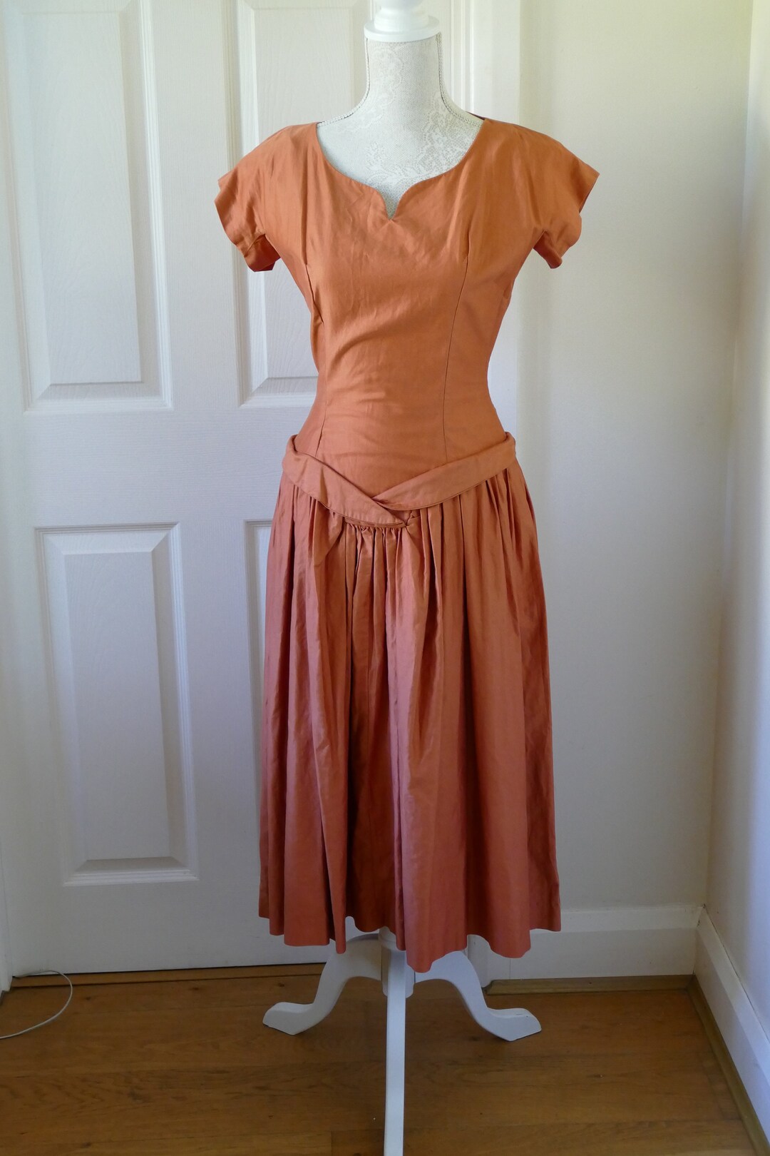 1950's Rhona Ray Burnt Orange Dress. Original Vintage - Etsy
