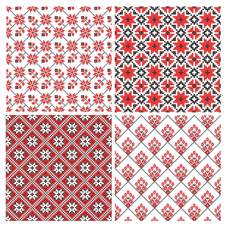 Ukrainian Embroidery Digital Paper Ukrainian Embroidery Pattern Ukraine ...