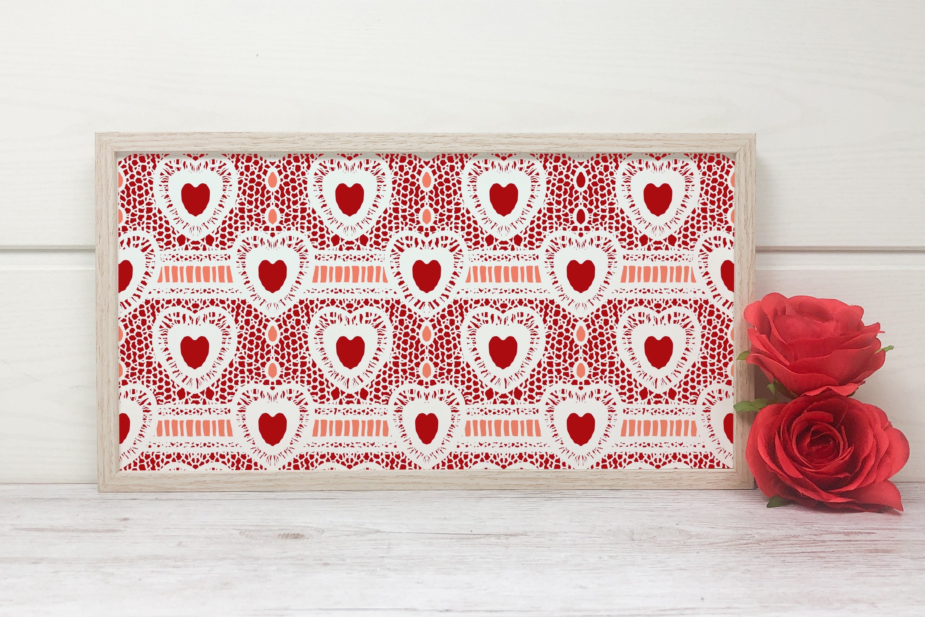 Hearts Digital Paper Pack Love Patterns Valentines Day Digital Download ...