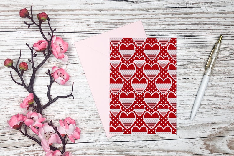 Hearts Digital Paper Pack Love Patterns Valentines Day Digital Download ...