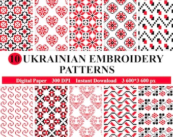 Ukrainian Embroidery Digital Paper Ukrainian Embroidery Pattern Ukraine ...
