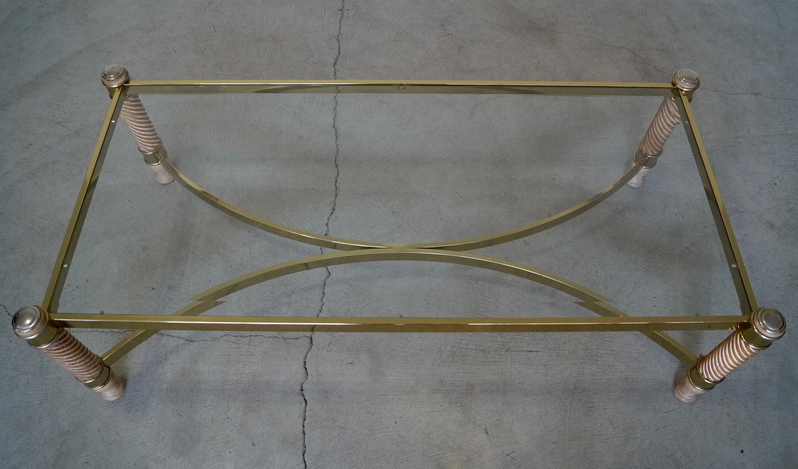 1970's Hollywood Regency Brass Coffee Table - Etsy
