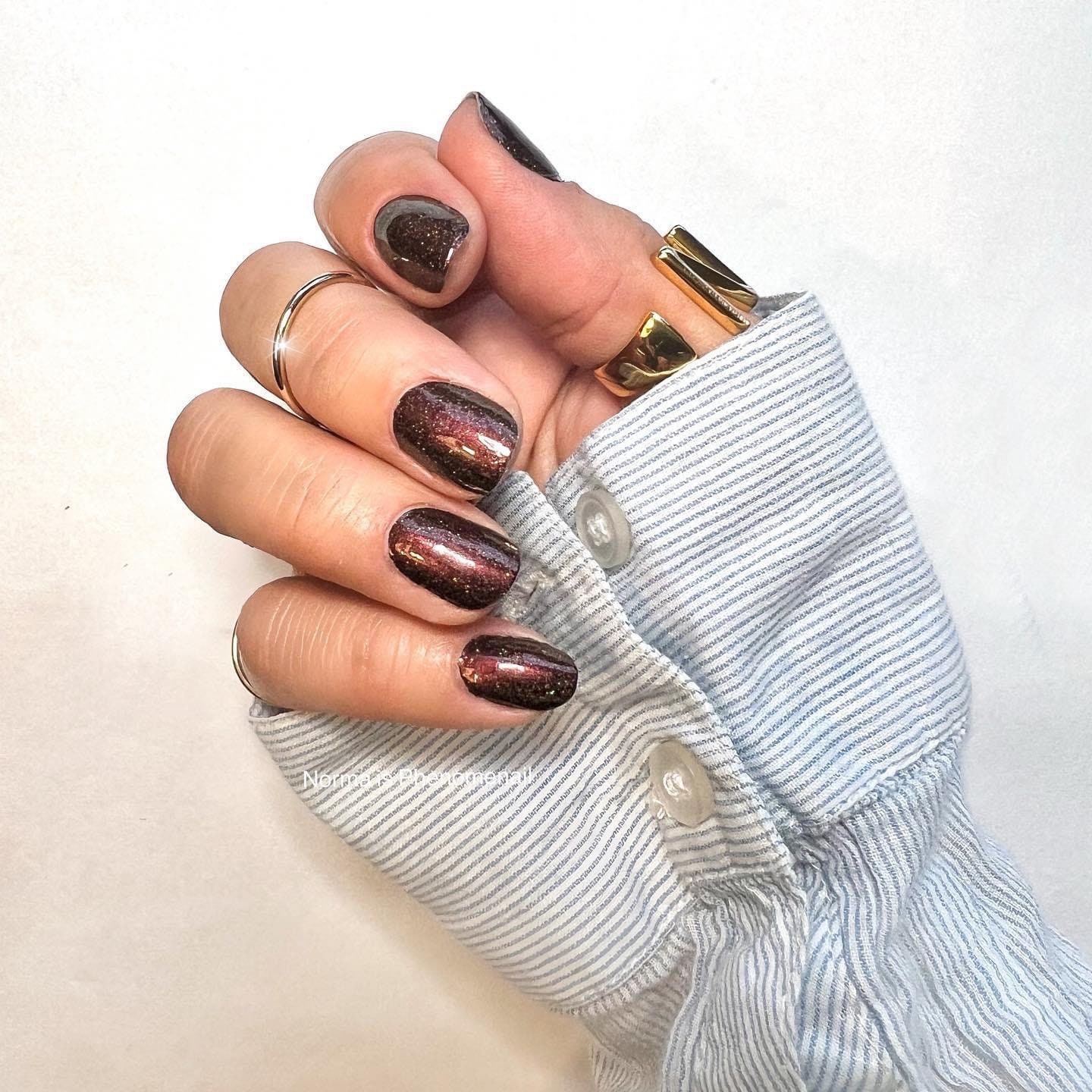 Spice of Life Color Street brown Shimmer Nail Polish Strips - Etsy