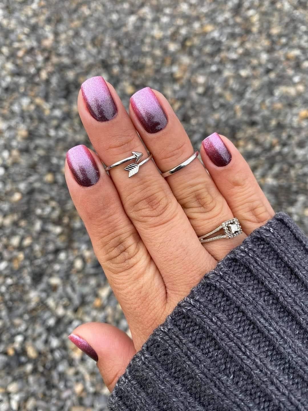 Rare Retired Atomic Sparkle Grey to Pink Ombre Color Street Nail Polish ...