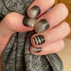 Underground Magic Color Street Retired Nail Strip Set (black and Silver ...