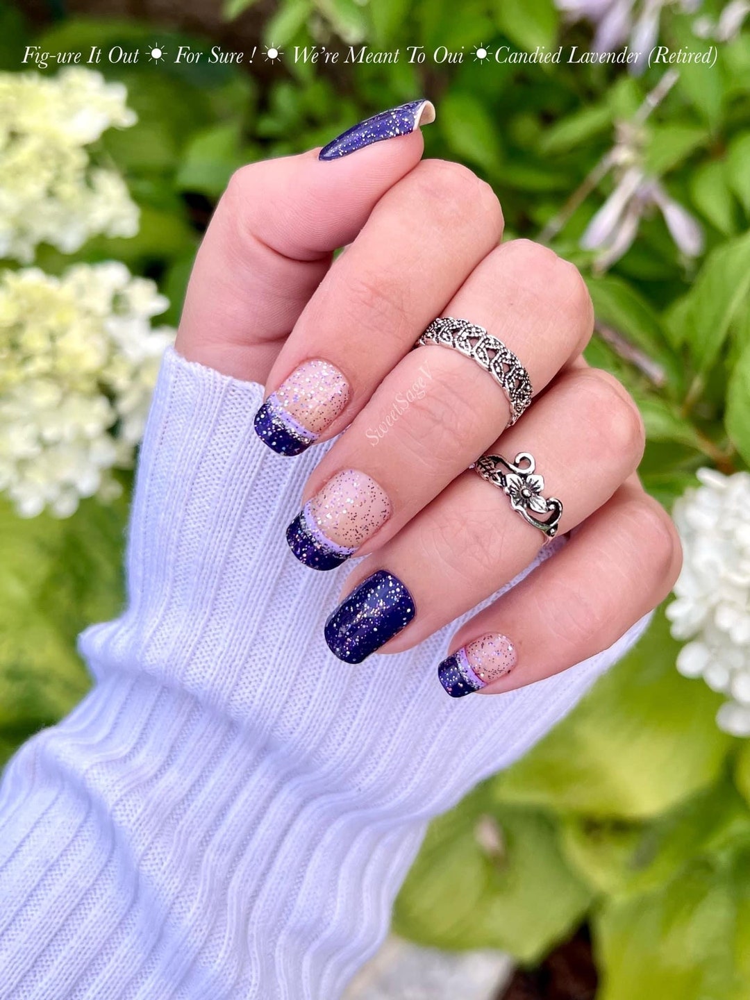 SALE Candied Lavender clear With Purple Glitter Retired Color Street ...