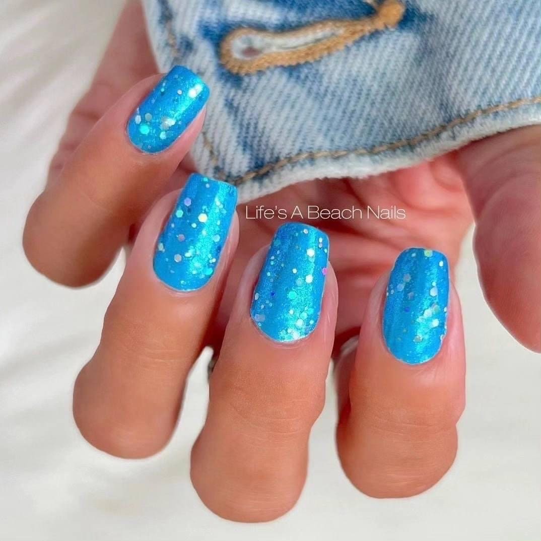 Wailua Falls Retired Color Street Nail Set bright Blue With Glitter - Etsy