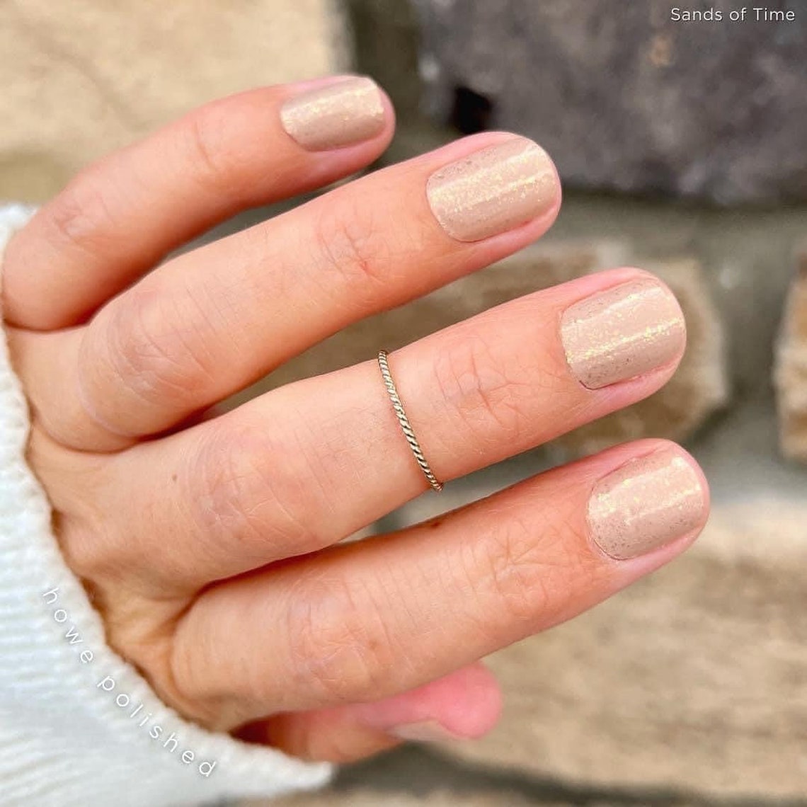 Sands of Time Color Street beige With Gold Glitter Nail - Etsy