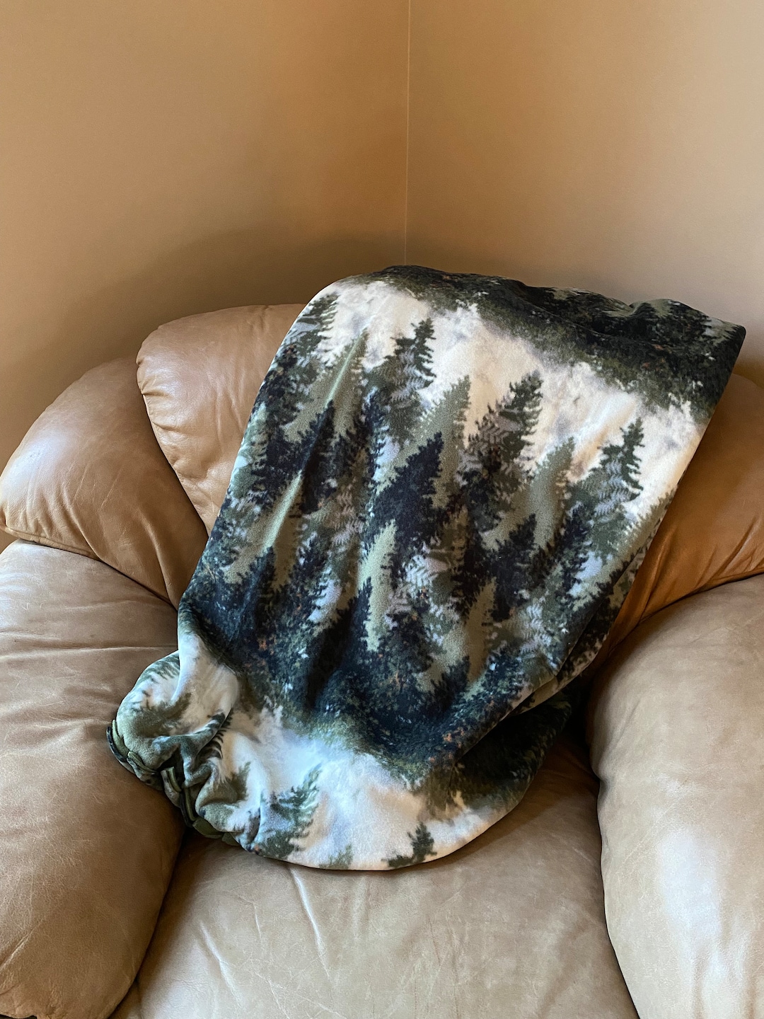 Evergreen Cabin Vibe Braided 2-panel Fleece Blanket - Etsy