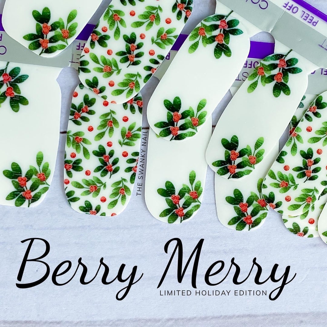 Summer SALE Limited Berry Merry Color Street Nail Polish Strips white ...
