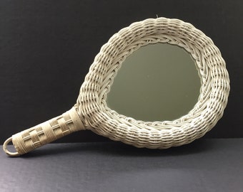 White wicker mirror | Etsy